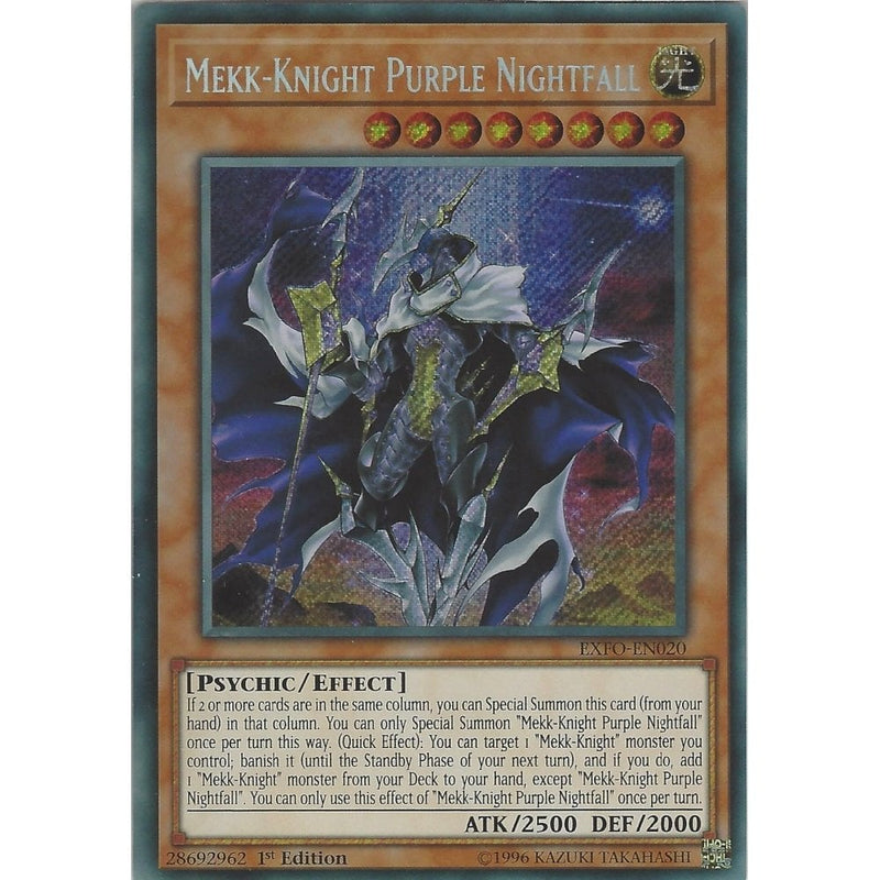 Yu-Gi-Oh MEKK-KNIGHT PURPLE NIGHTFALL - SECRET RARE EXFO-EN020 1ST EDI ...